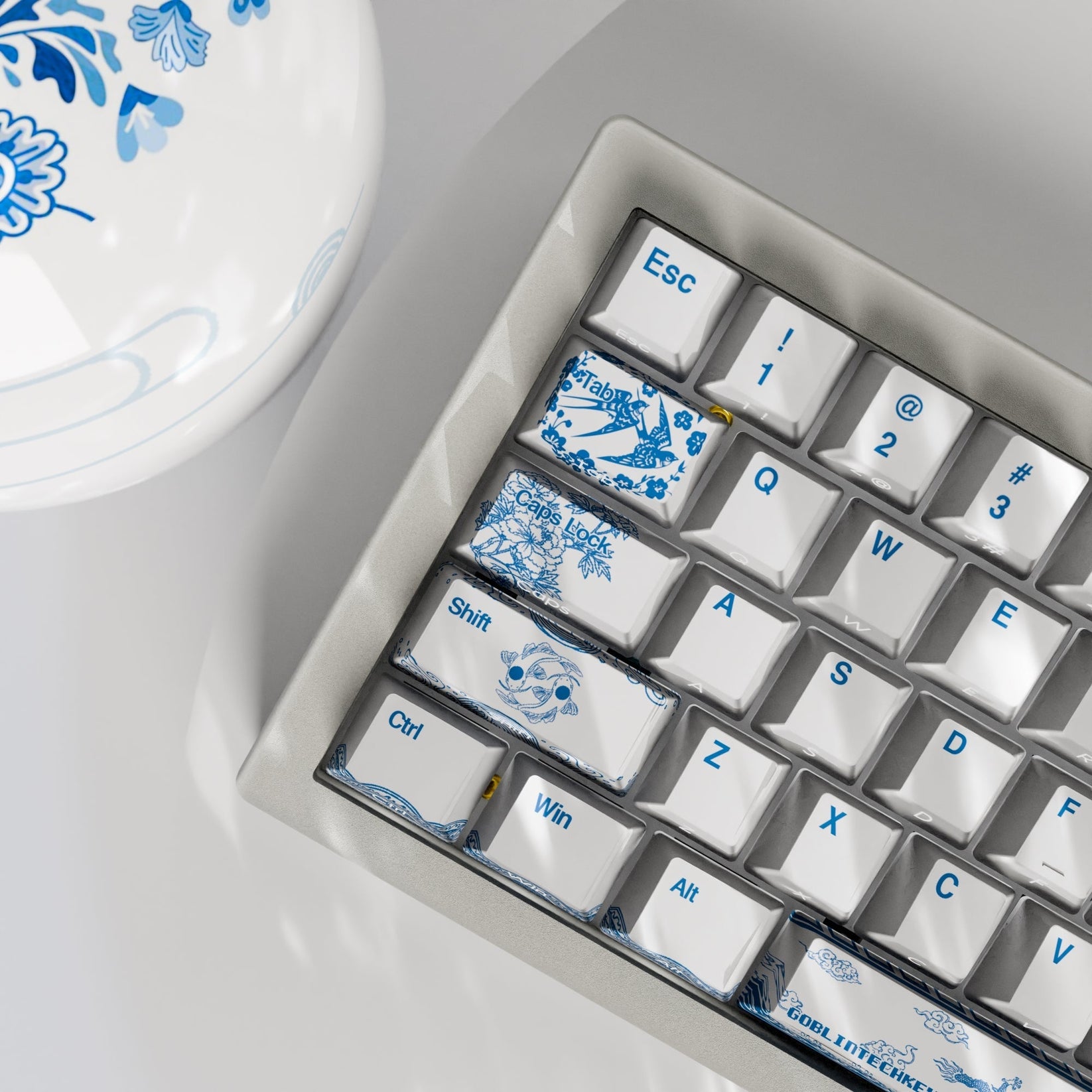 Blue Pottery Design Keycaps and Mechanical Keyboard – Goblintechkeys
