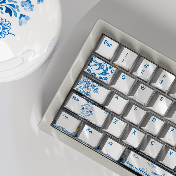 Blue Pottery Design Keycaps and Mechanical Keyboard – Goblintechkeys