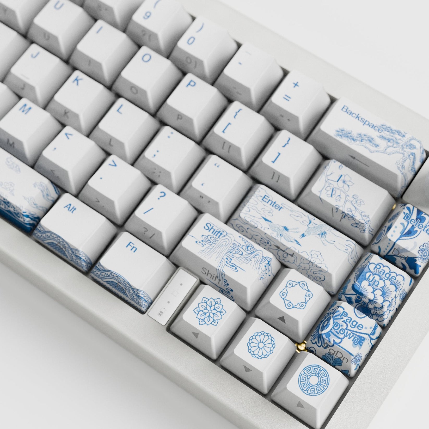 Blue Pottery Design Keycaps and Mechanical Keyboard – Goblintechkeys