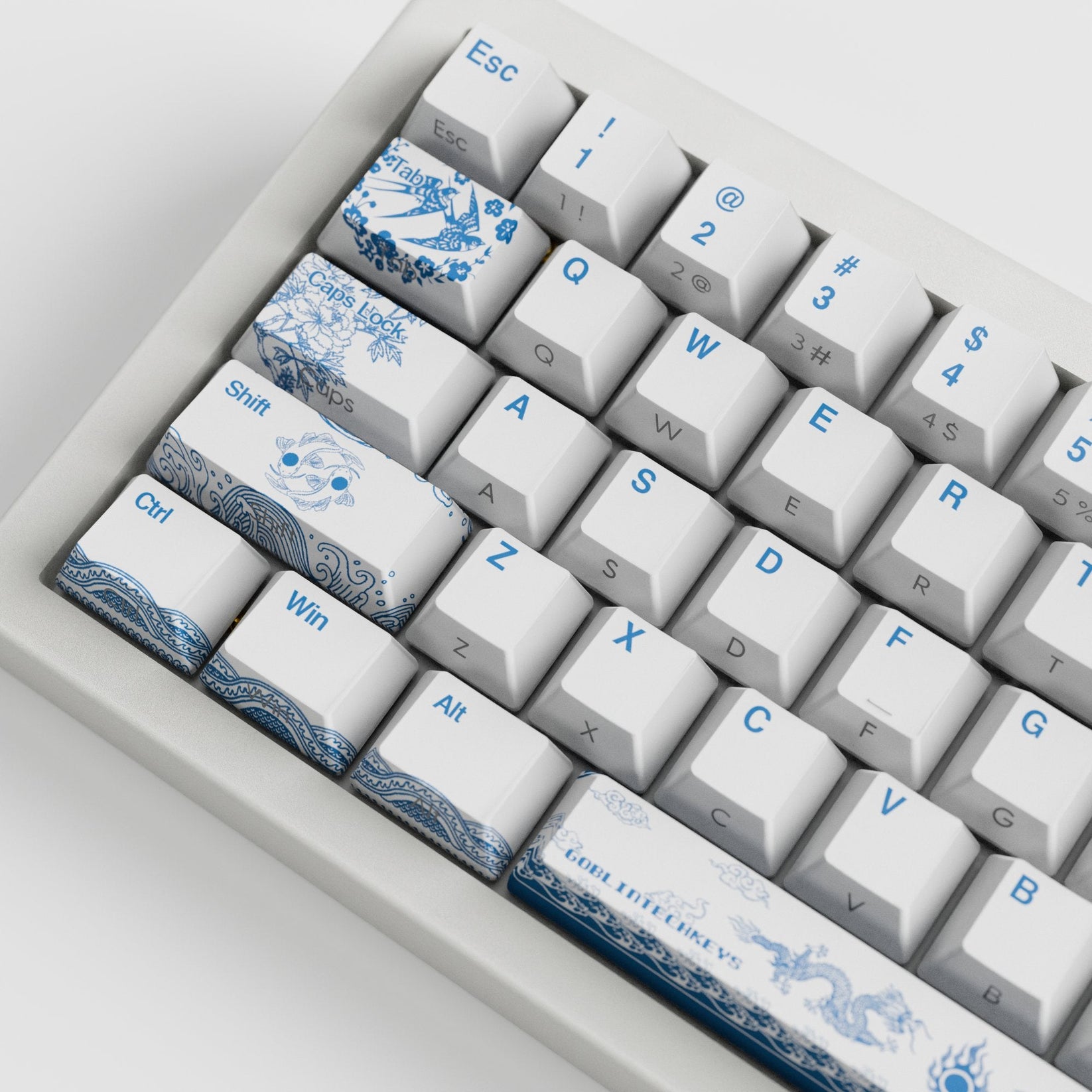 Blue Pottery Design Keycaps and Mechanical Keyboard – Goblintechkeys