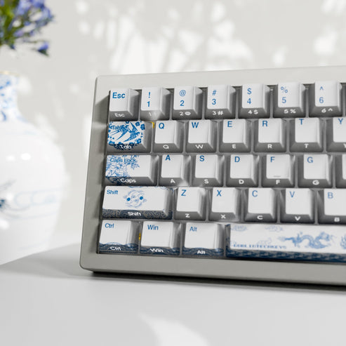 Blue Pottery Design Keycaps and Mechanical Keyboard – Goblintechkeys