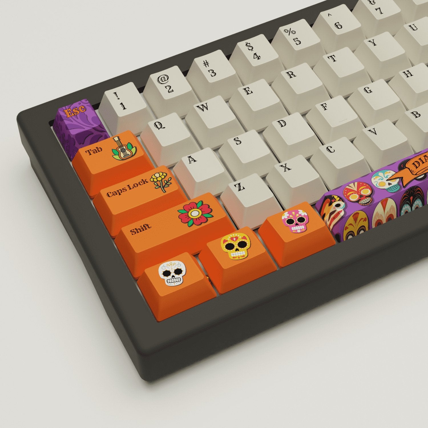Dia De Muertos Design Keycaps and Mechanical Keyboard – Goblintechkeys
