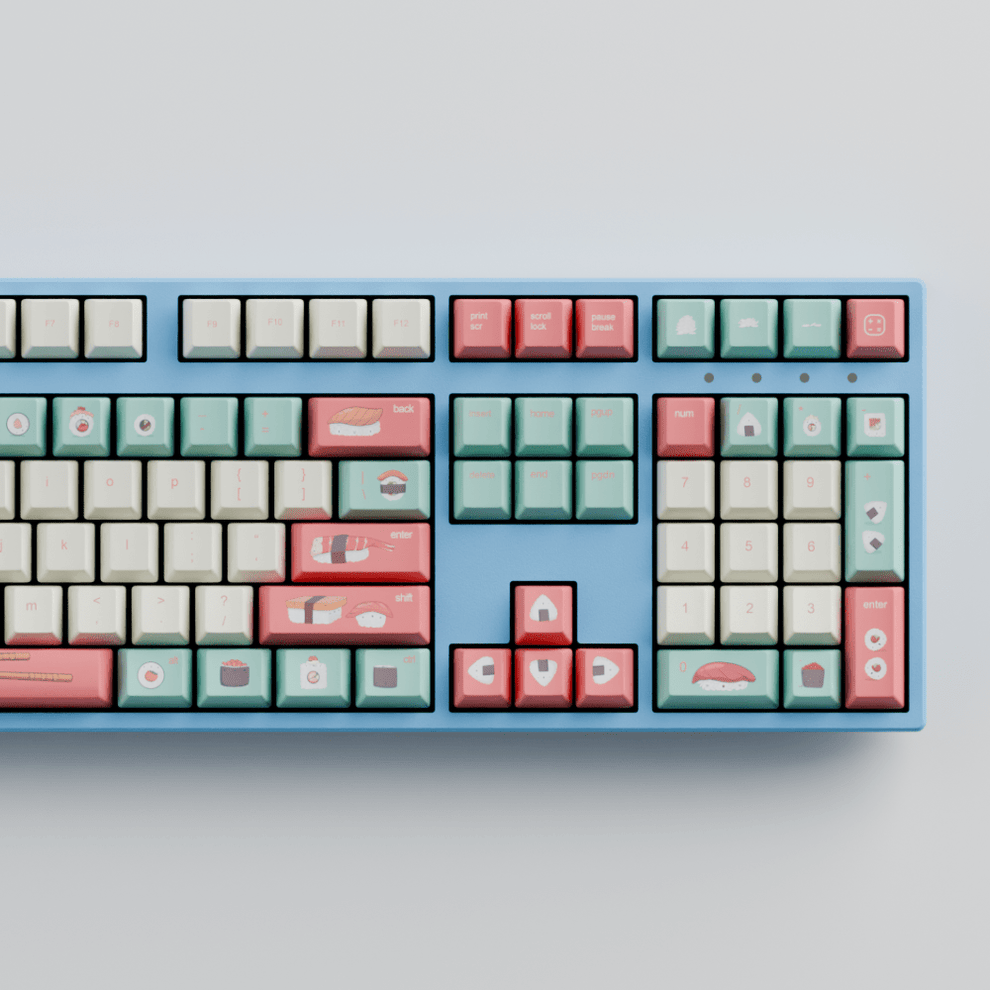 Fizz and Flourish Sushi Friends 100% RGB Mechanical Keyboard + Keycaps ...