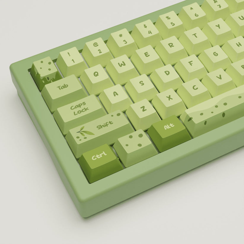 Matcha Boba Design Keycaps and Mechanical Keyboard – Goblintechkeys