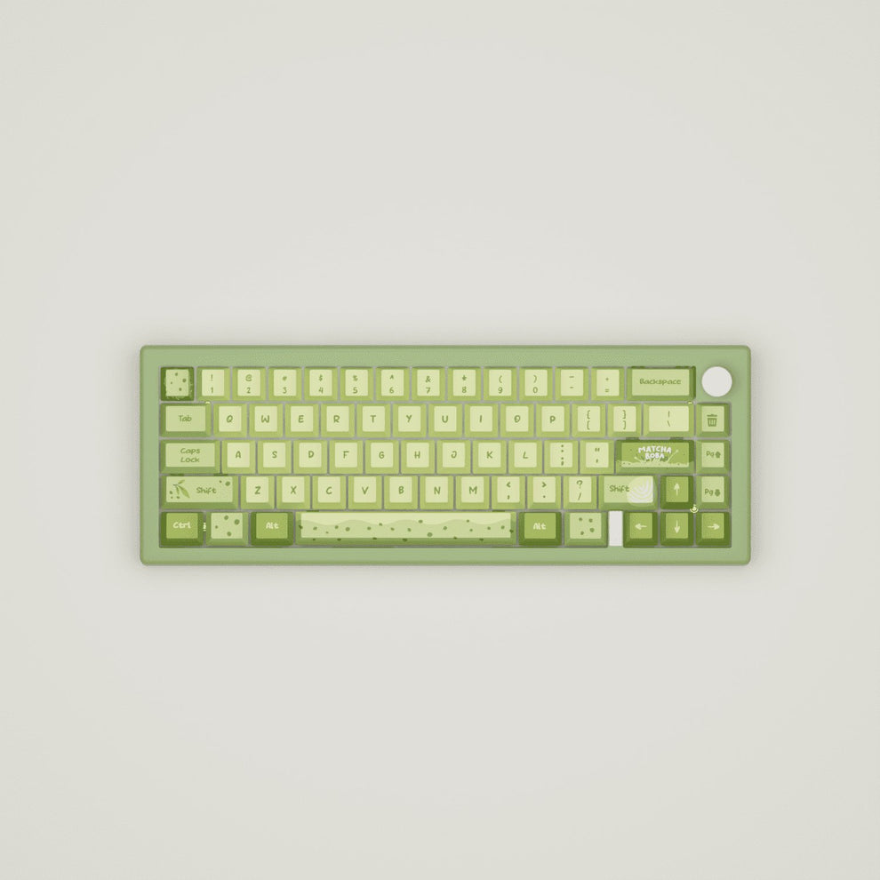 Matcha Boba Design Keycaps and Mechanical Keyboard – Goblintechkeys