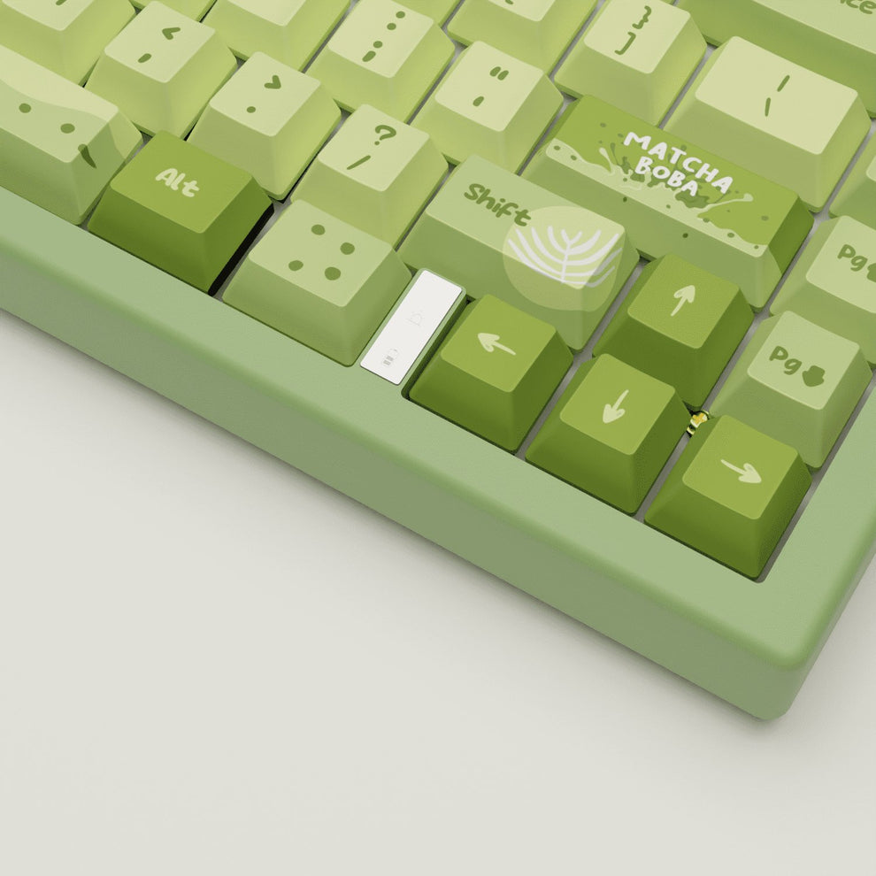 Matcha Boba Design Keycaps and Mechanical Keyboard – Goblintechkeys