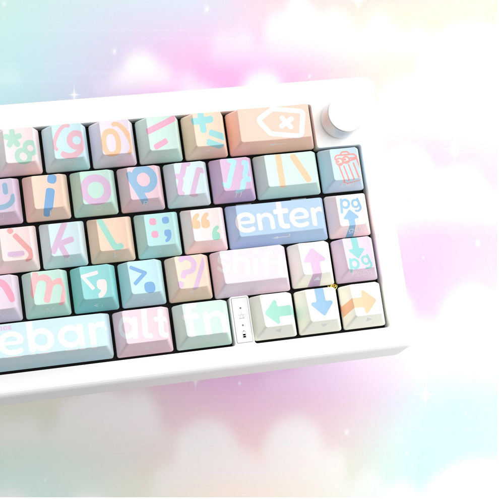 Pastel Chaos Keycaps - soft pastel charm – Goblintechkeys