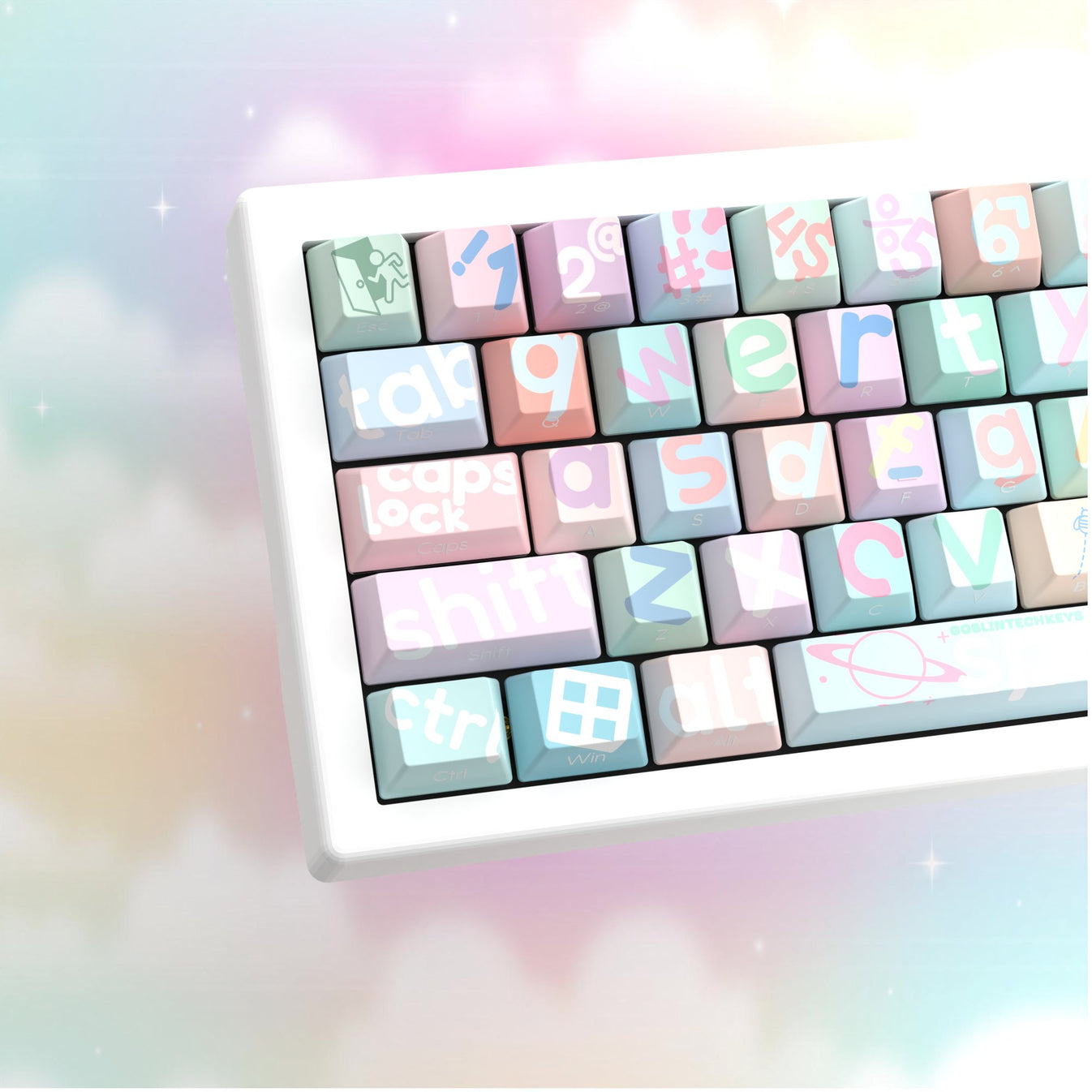 Pastel Chaos Keycaps - soft pastel charm – Goblintechkeys