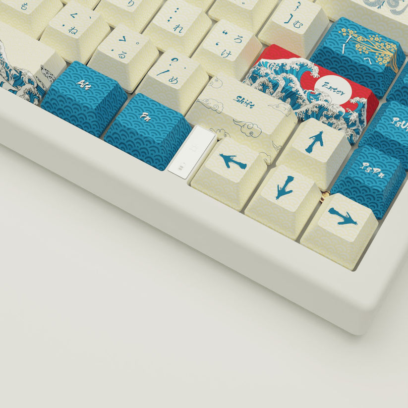 Japanese Wave Keycaps and Mechanical Keyboard – Goblintechkeys