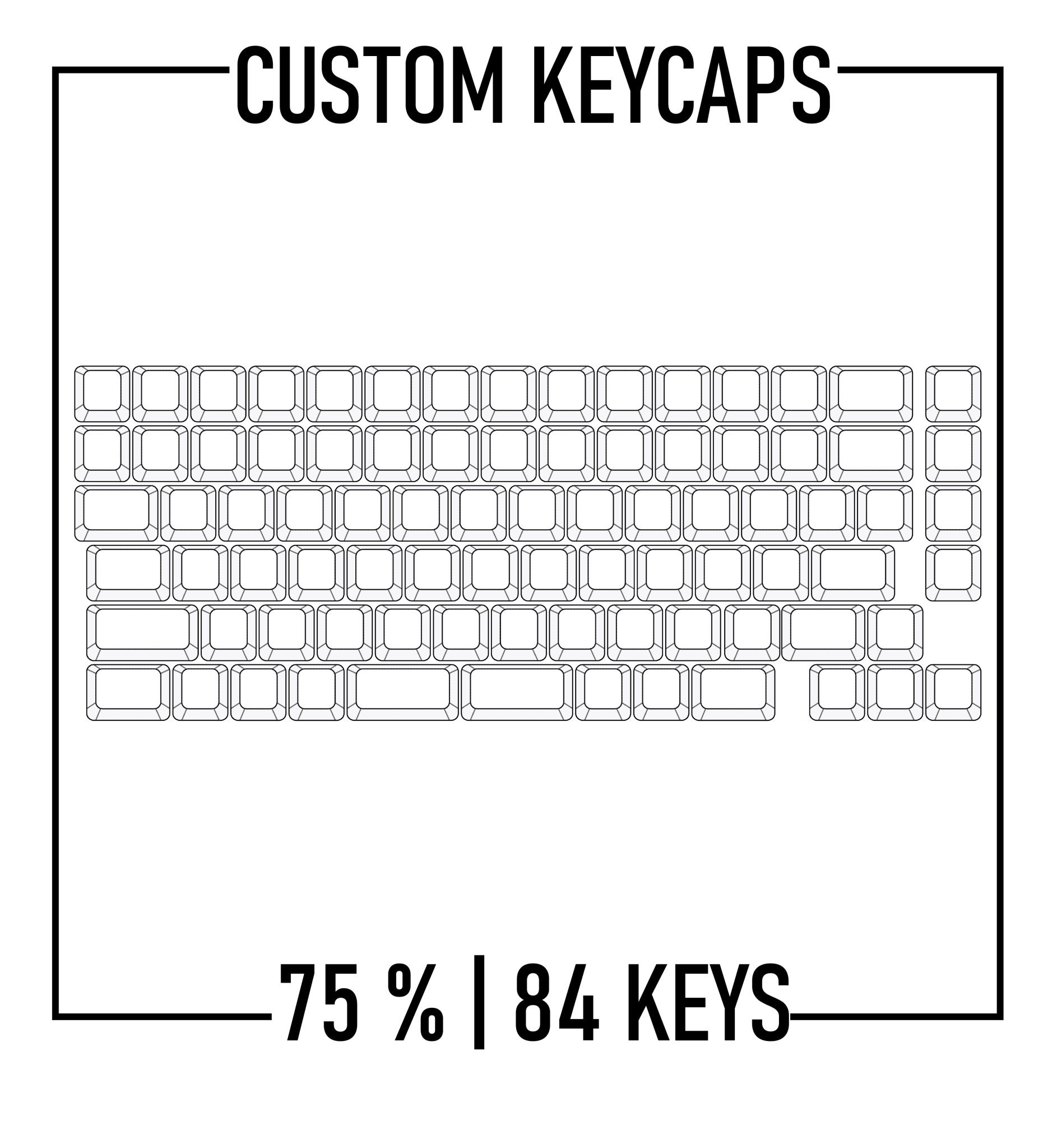 75% Keyboard Custom Keycaps ( ANSI | 84 Keys ) – Goblintechkeys