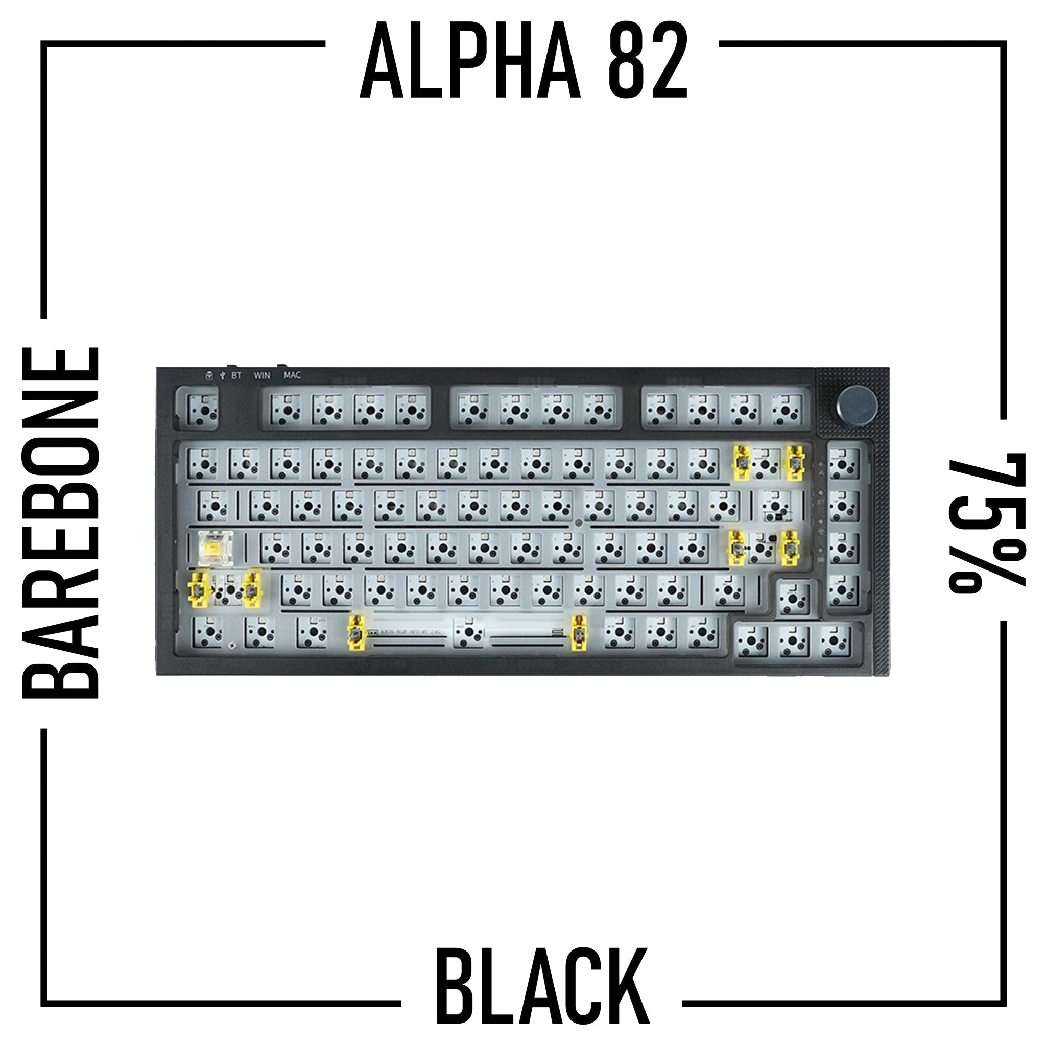 Alpha 82 - 75% Wireless Keyboard Barebone Kit with knob – Goblintechkeys