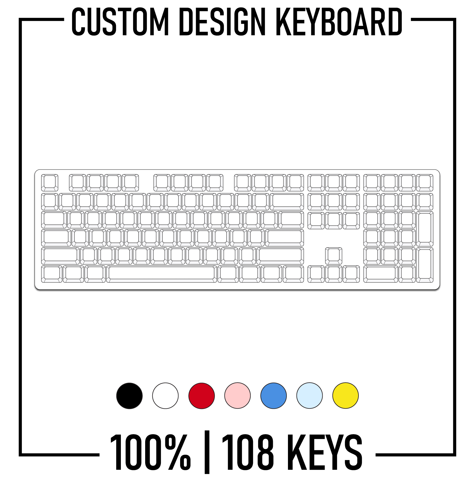 Custom Design 100% Mechanical Keyboard ( ANSI | White ) – Goblintechkeys