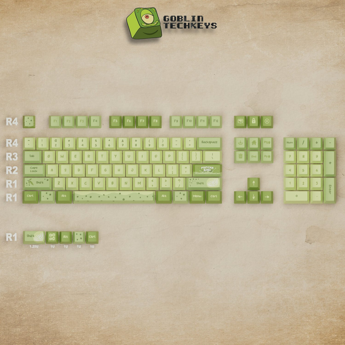 Matcha Boba Keycaps – Goblintechkeys