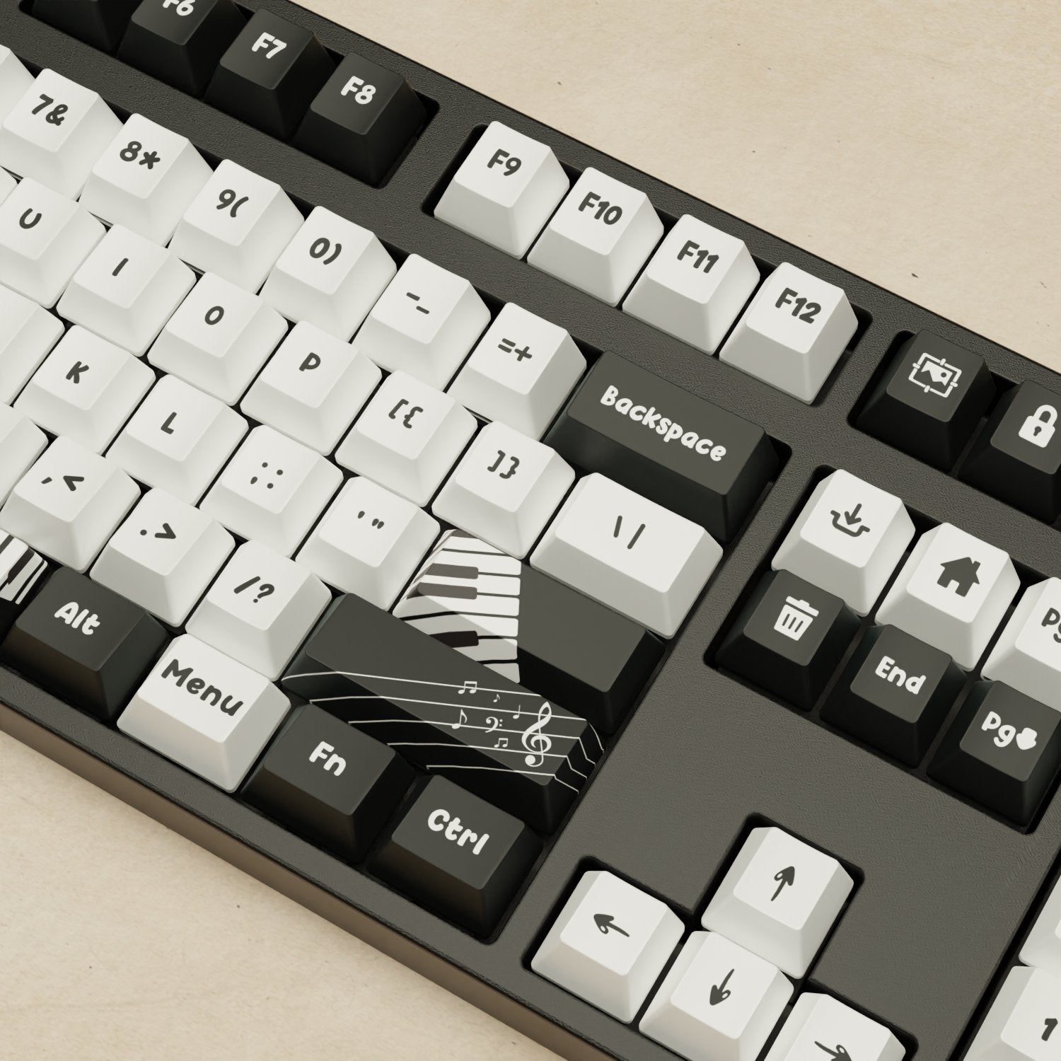 Piano Keycaps | Black & White Keycap Sets Keyboard – Goblintechkeys
