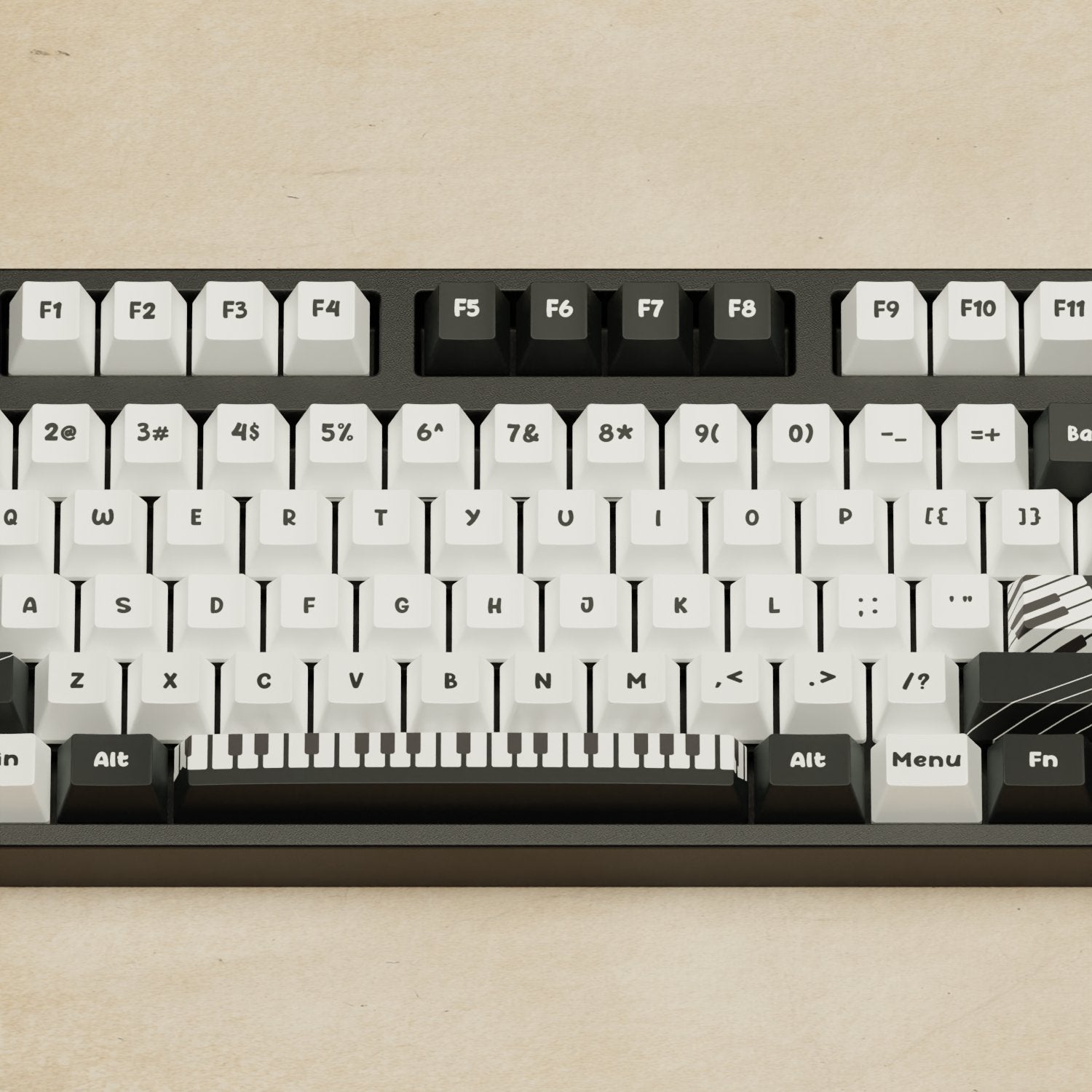 Piano Keycaps | Black & White Keycap Sets Keyboard – Goblintechkeys