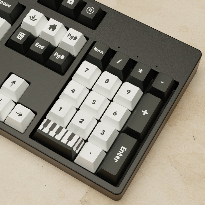 Piano Keycaps | Black & White Keycap Sets Keyboard – Goblintechkeys