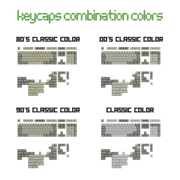 QWERTY Classic Vintage Keycaps Set | Retro Keycaps – Goblintechkeys