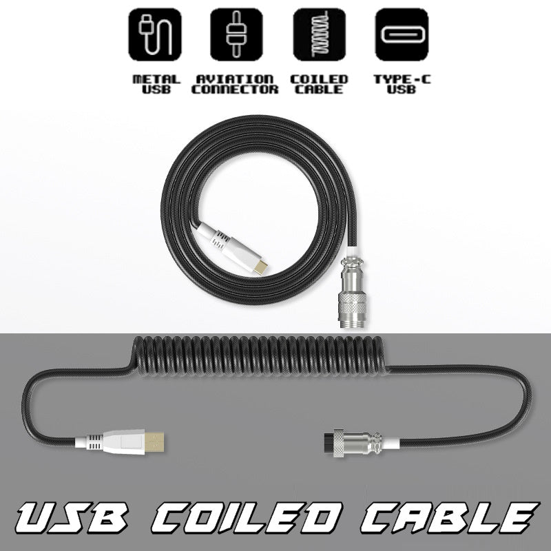 USB Coiled Cable | Double-Sleeved Mechanical Keyboard Wire | Detachabl ...