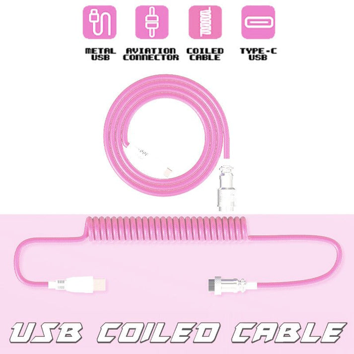 USB Coiled Cable | Double-Sleeved Mechanical Keyboard Wire | Detachabl ...