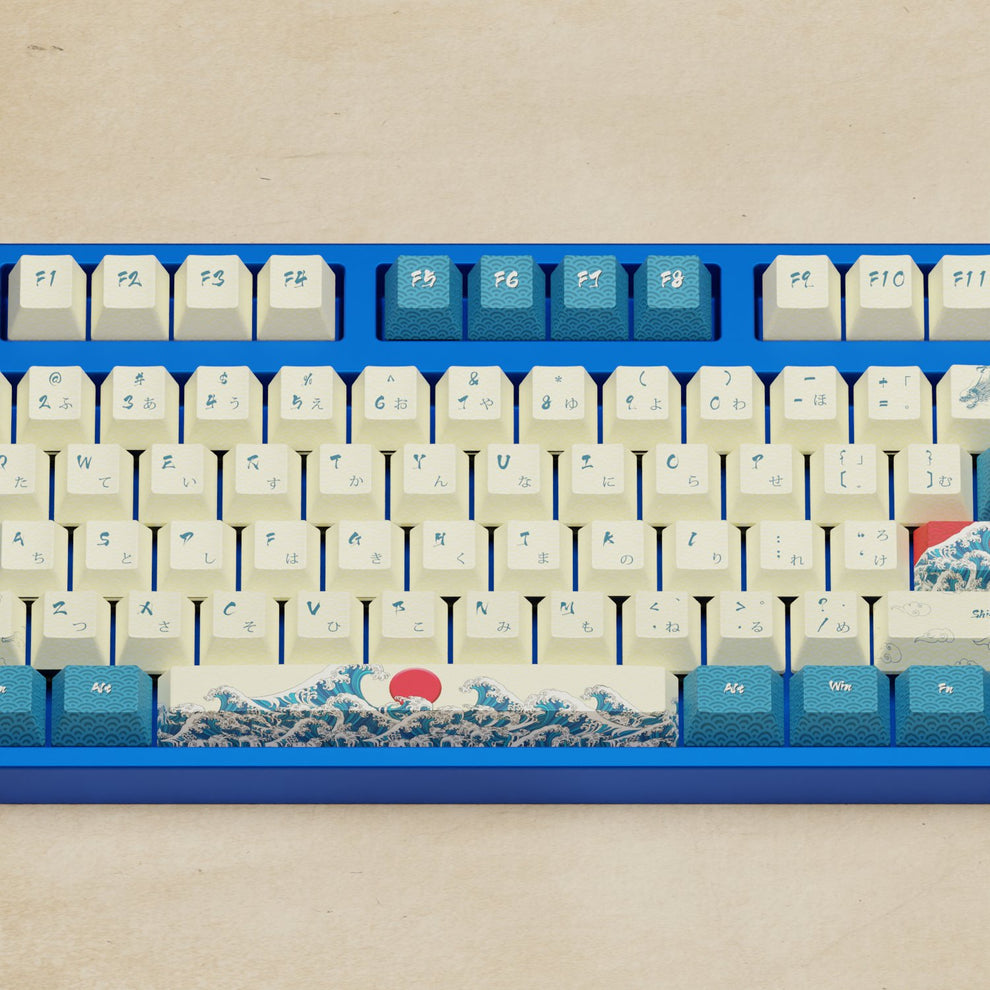 Japanese Wave Keycaps | Blue Keycaps – Goblintechkeys